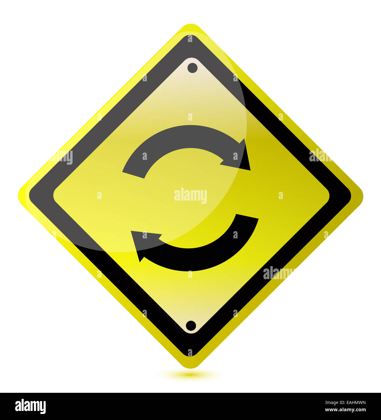 yellow cycle sign illustration design over white background Stock Photo ...