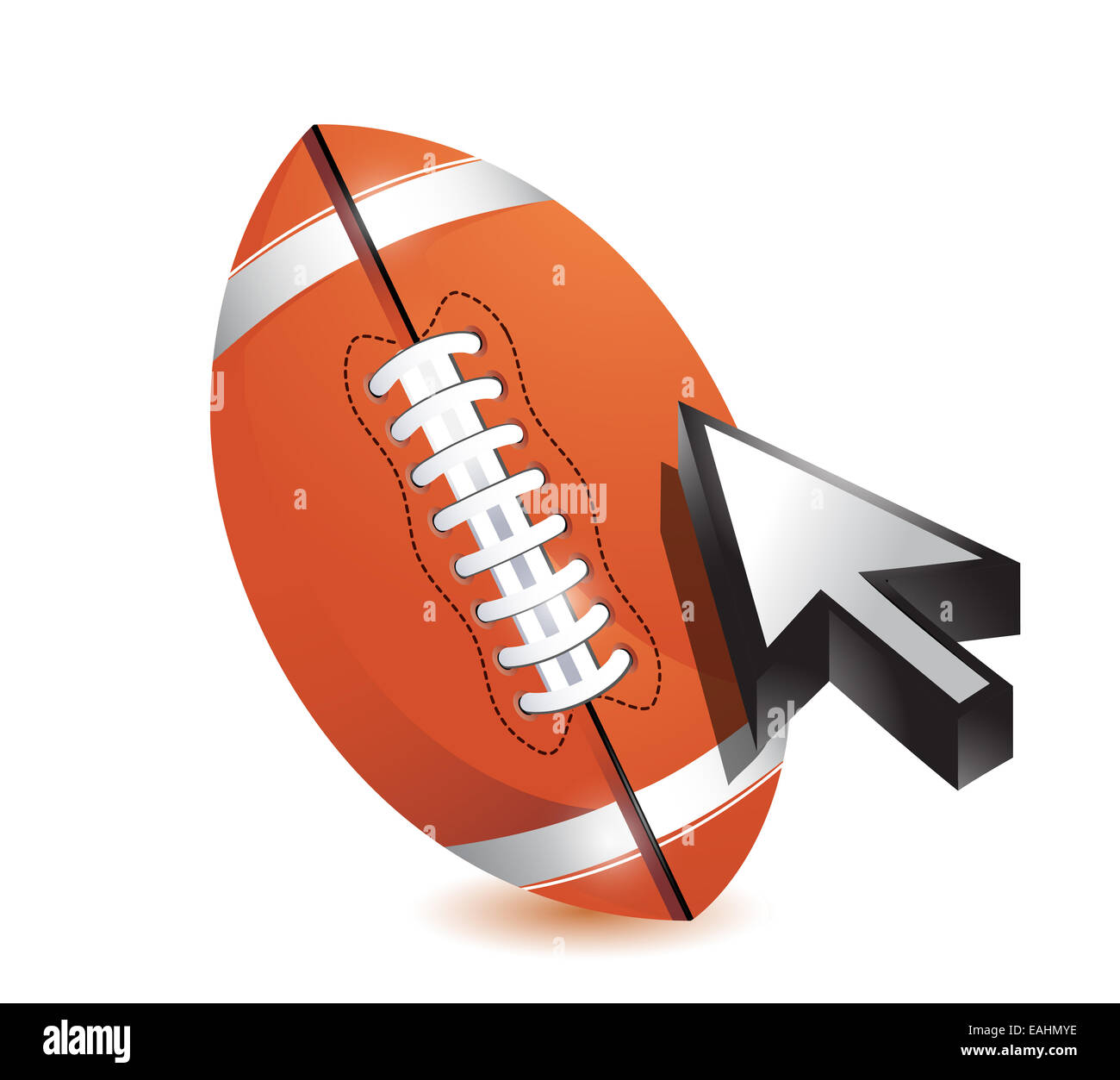 Football ball with cursor arrow - sport shopping Stock Photo - Alamy