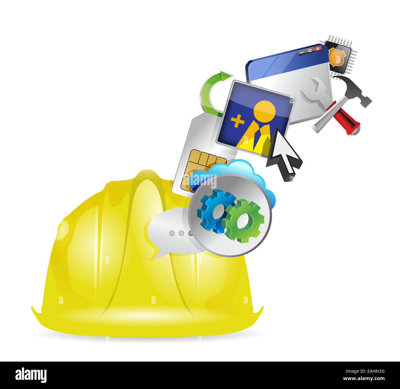 construction apps concept illustration design over a white background ...