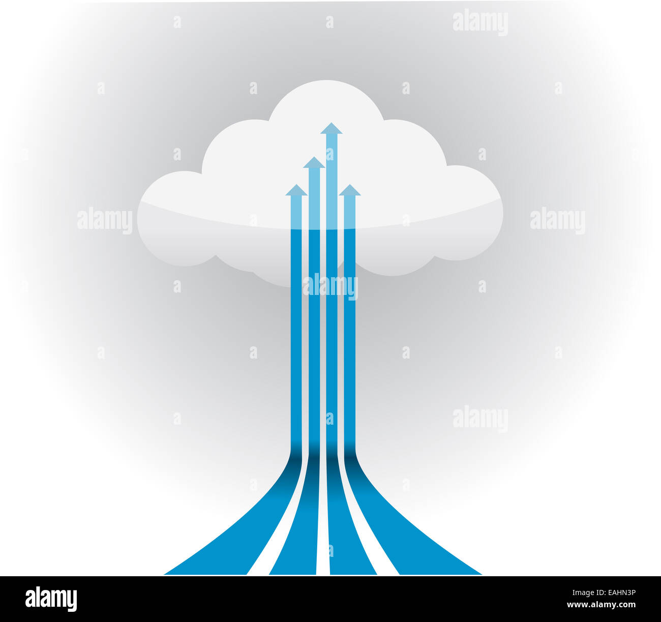 Cloud with arrow connections Stock Photo - Alamy