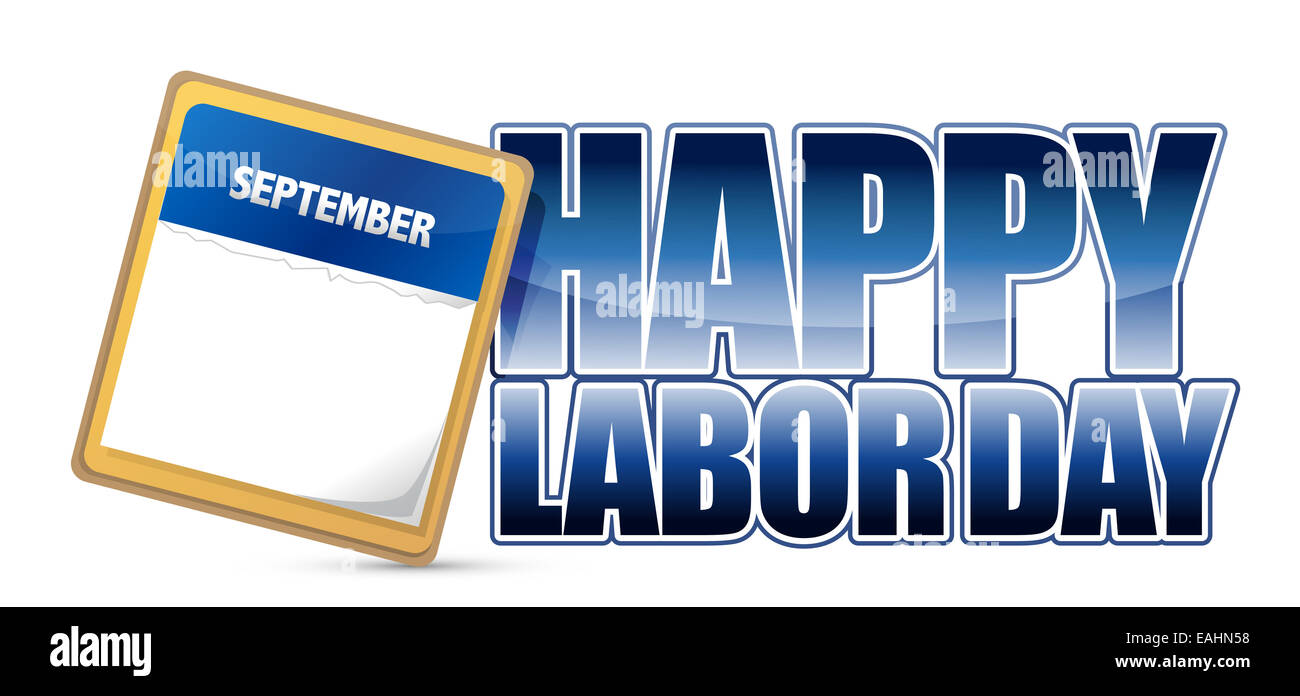 labor day calendar illustration design over white Stock Photo - Alamy