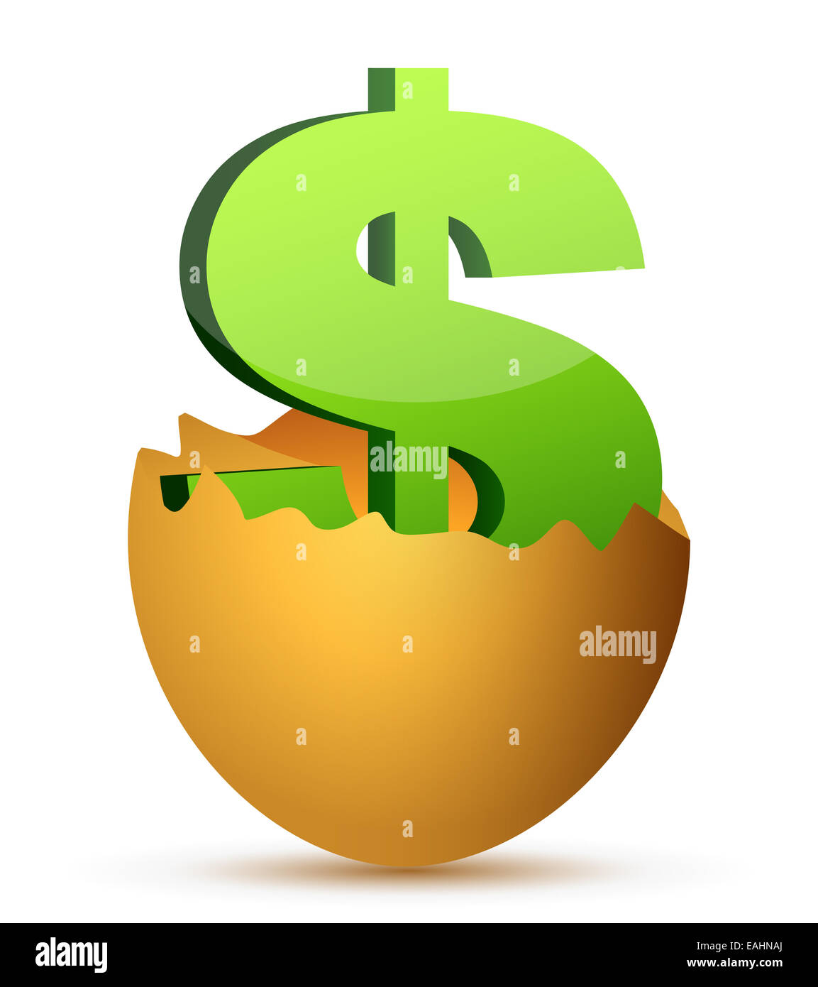 Currency symbol inside egg profits concept Stock Photo - Alamy