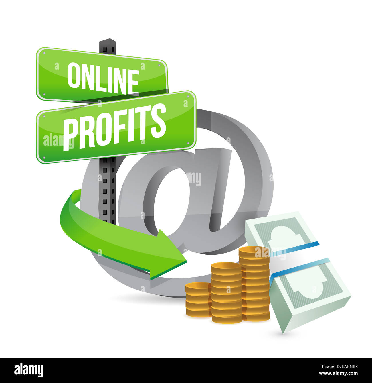 Online profits sign concept illustration Stock Photo - Alamy