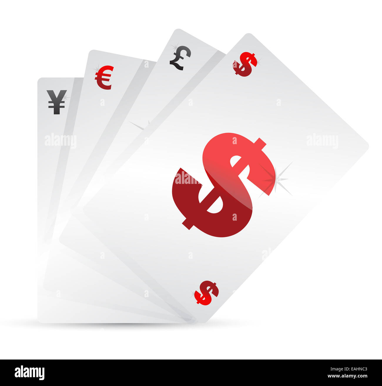 Set of currency cards Stock Photo - Alamy