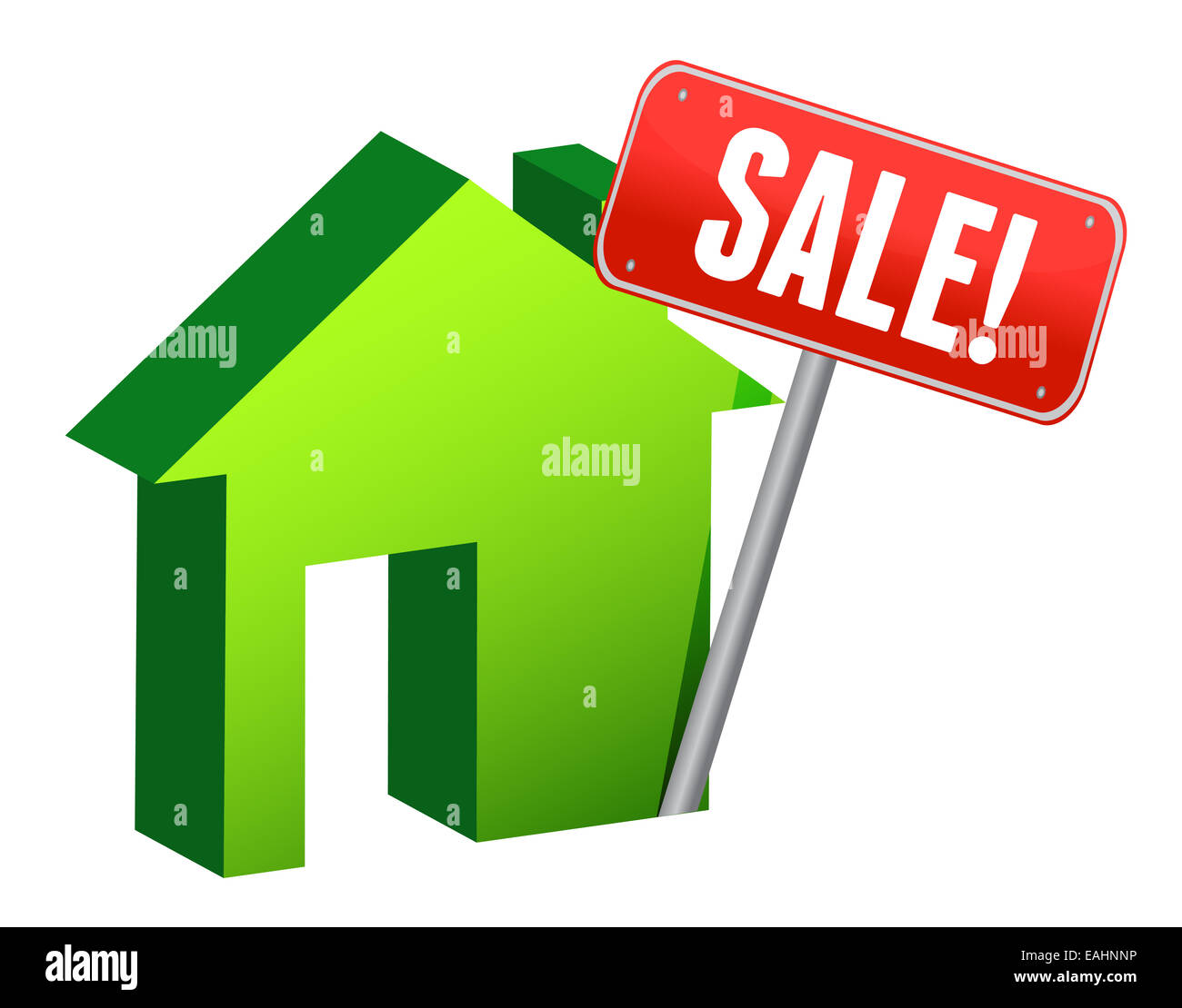 House with sale sign Stock Photo - Alamy
