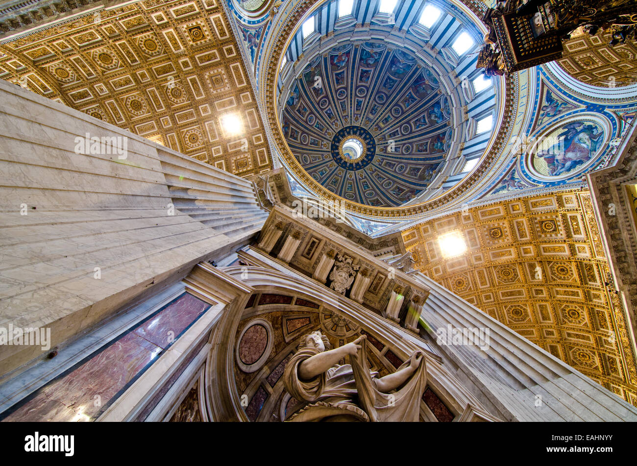 Decorative ceiling, Saint Peter's Cathedral Vatican, Rome, Italy Stock ...