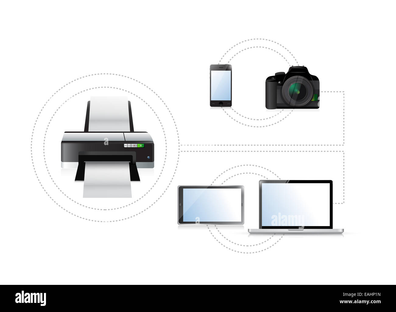 Printing options. set of electronics. illustration Stock Photo - Alamy