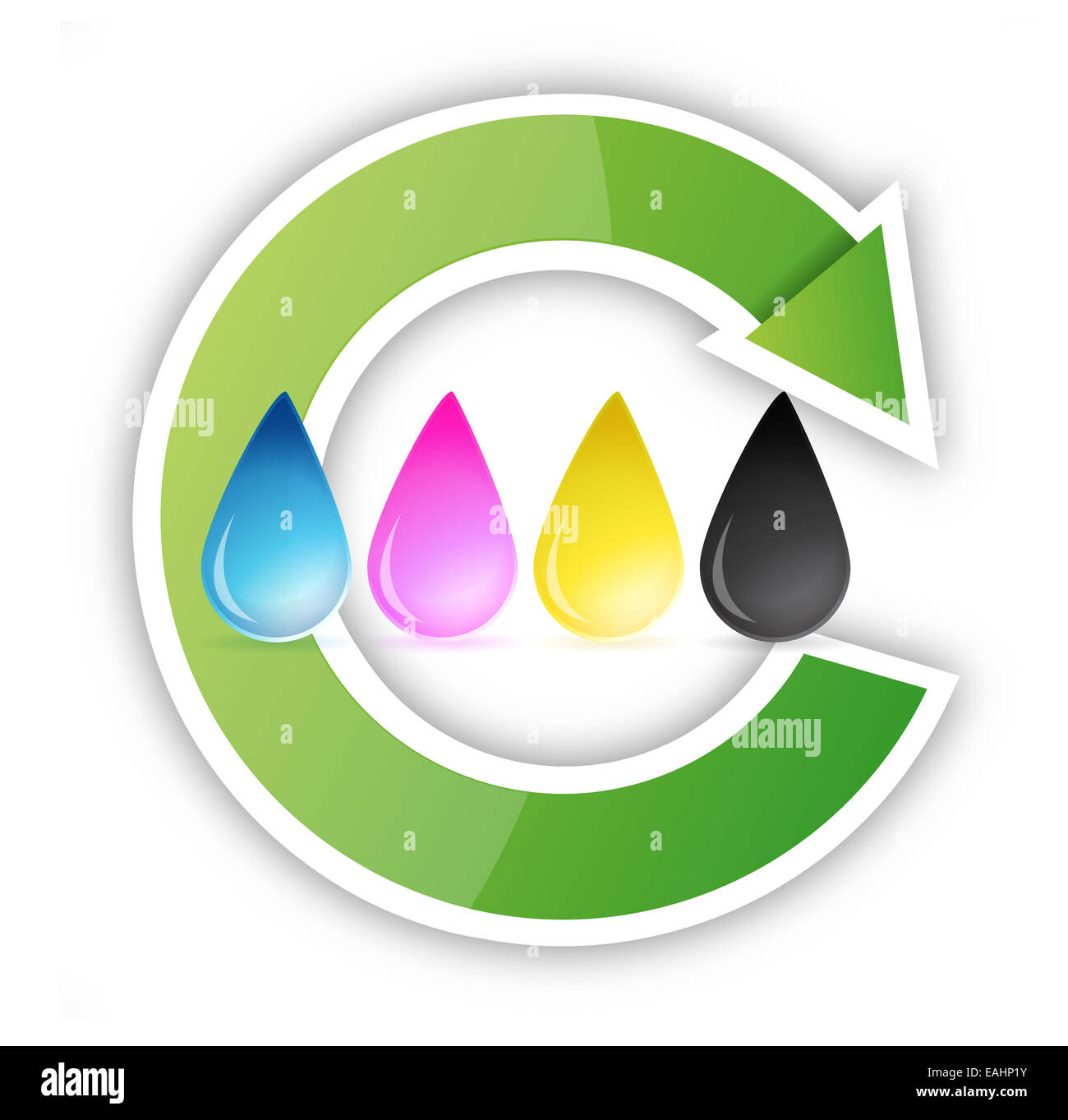 cmyk inkjet ink drops recycle illustration design over white Stock ...