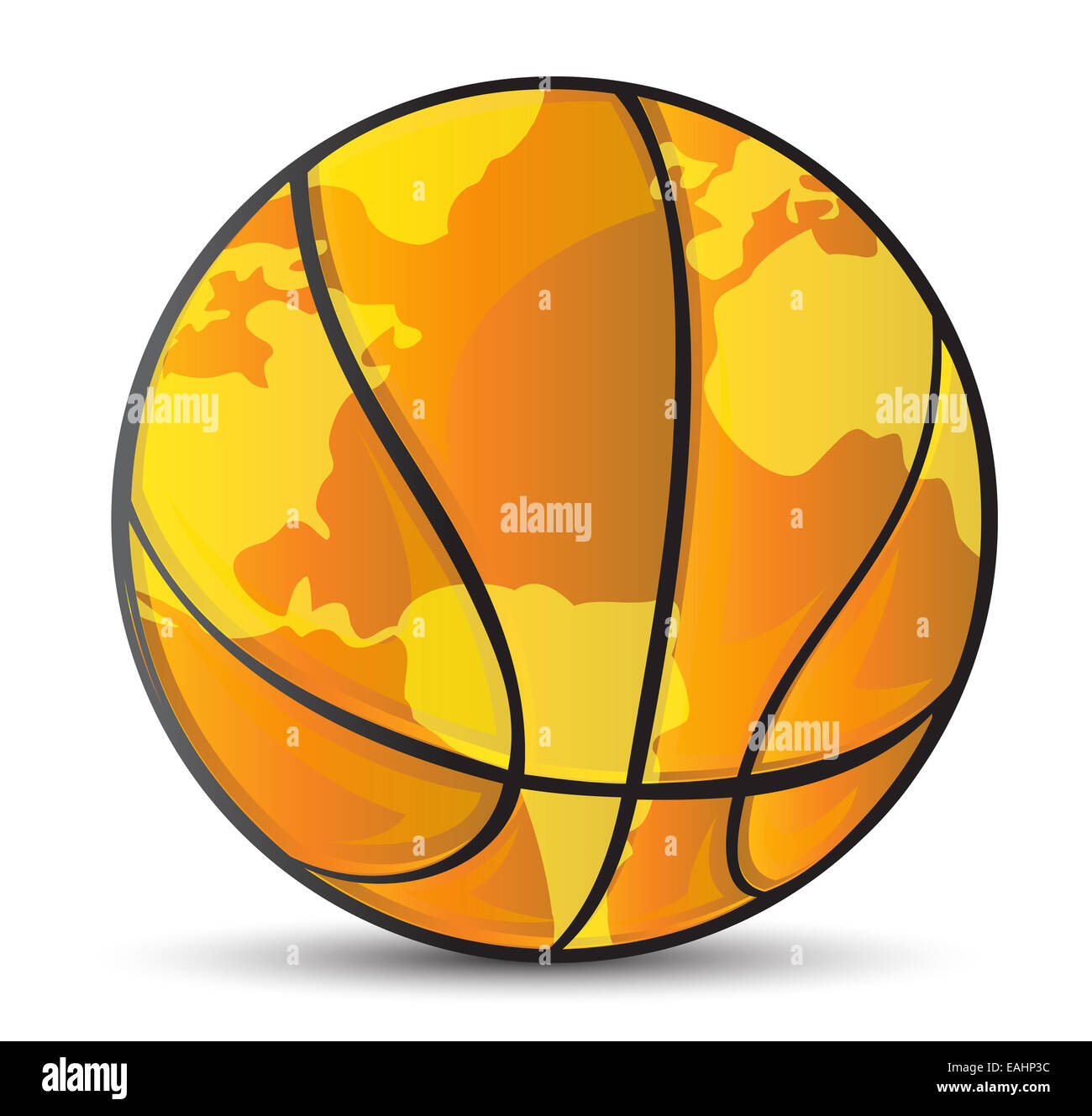 Basketball world map ball illustration Stock Photo - Alamy