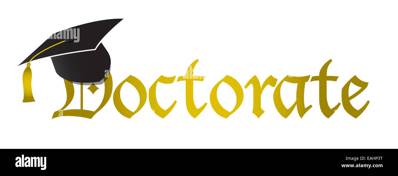 Doctorate hat graduation illustration Stock Photo - Alamy