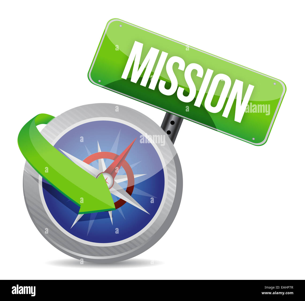 Mission on a compass Stock Photo - Alamy
