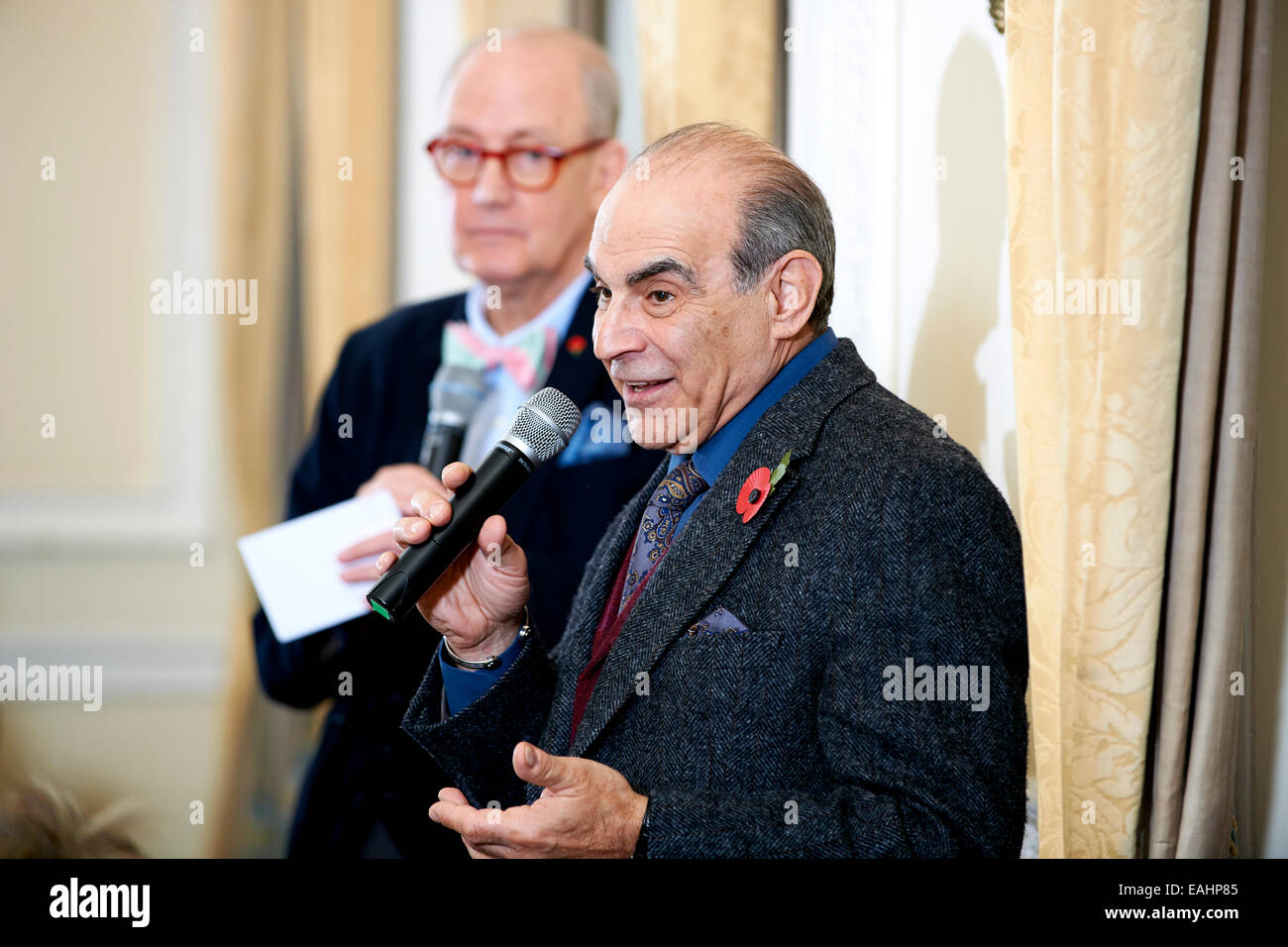 David Suchet & Geoffrey Wansell at the Oldie Literary Lunch 11-11-14 ...