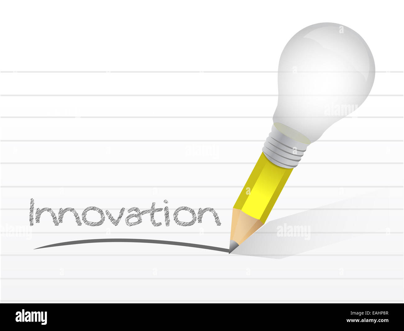 Innovation handwritten with a lightbulb pencil Stock Photo - Alamy