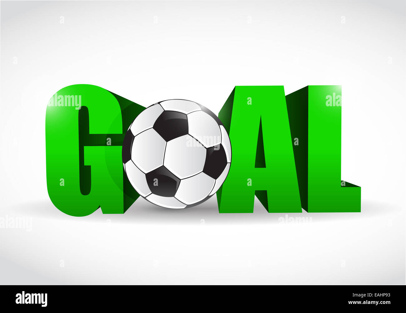 Goal text and soccer ball illustration design Stock Photo - Alamy