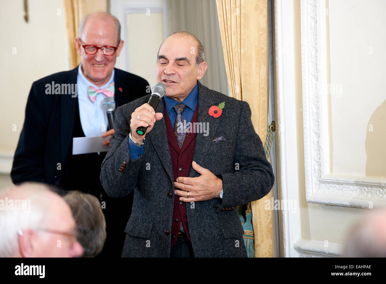 David Suchet & Geoffrey Wansell at the Oldie Literary Lunch 11-11-14 ...