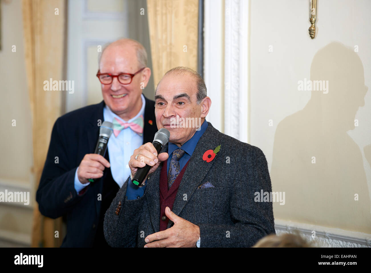 David Suchet & Geoffrey Wansell at the Oldie Literary Lunch 11-11-14 ...
