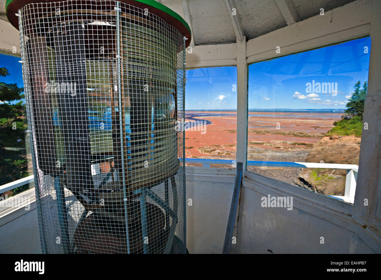 View of the Minas Basin from inside the Walton Lighthouse in the town ...