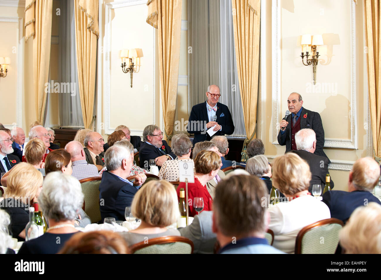 David Suchet & Geoffrey Wansell at the Oldie Literary Lunch 11-11-14 ...