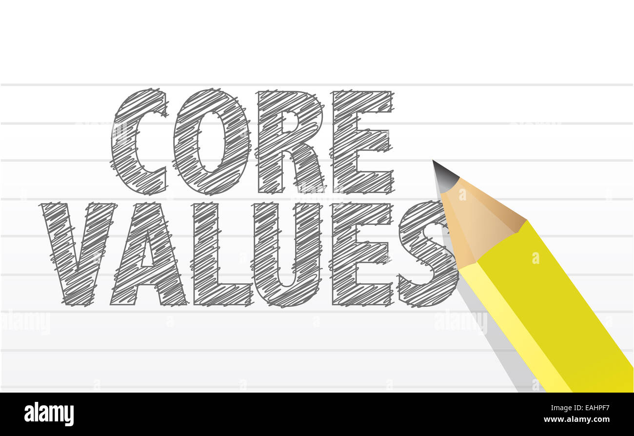 Writing Core Values. illustration Stock Photo - Alamy