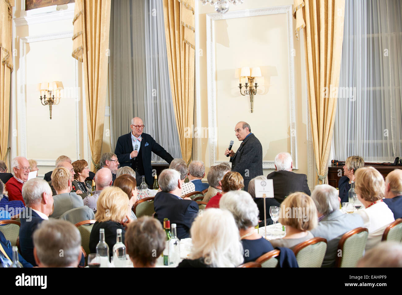 David Suchet & Geoffrey Wansell at the Oldie Literary Lunch 11-11-14 ...