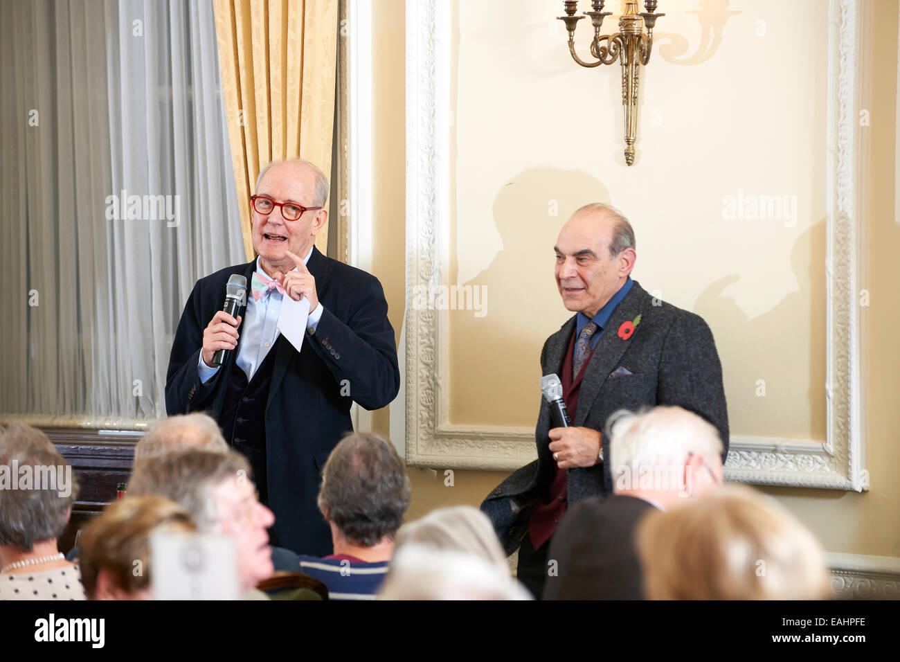 David Suchet & Geoffrey Wansell at the Oldie Literary Lunch 11-11-14 ...