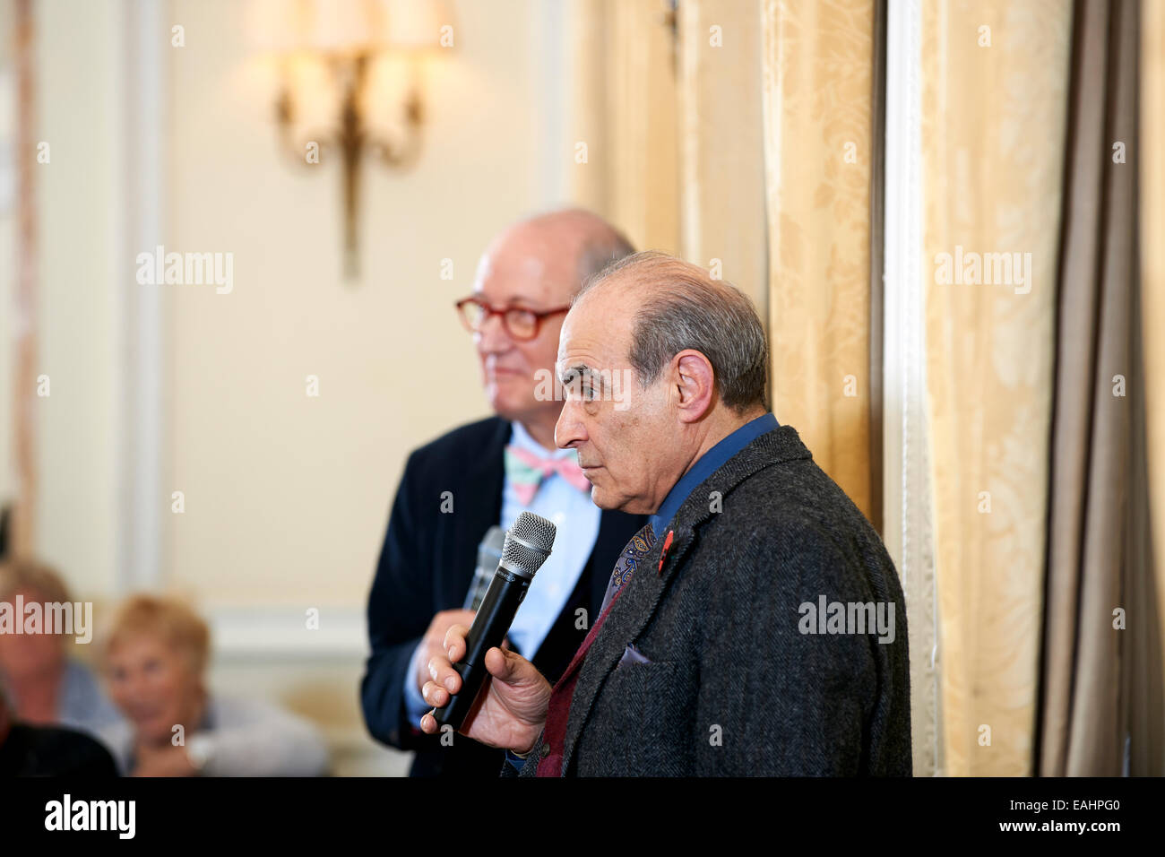 David Suchet & Geoffrey Wansell at the Oldie Literary Lunch 11-11-14 ...