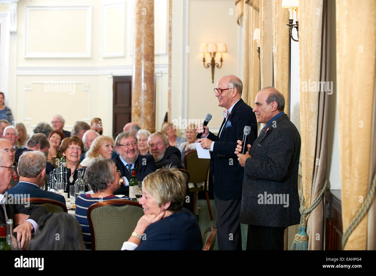 David Suchet & Geoffrey Wansell at the Oldie Literary Lunch 11-11-14 ...