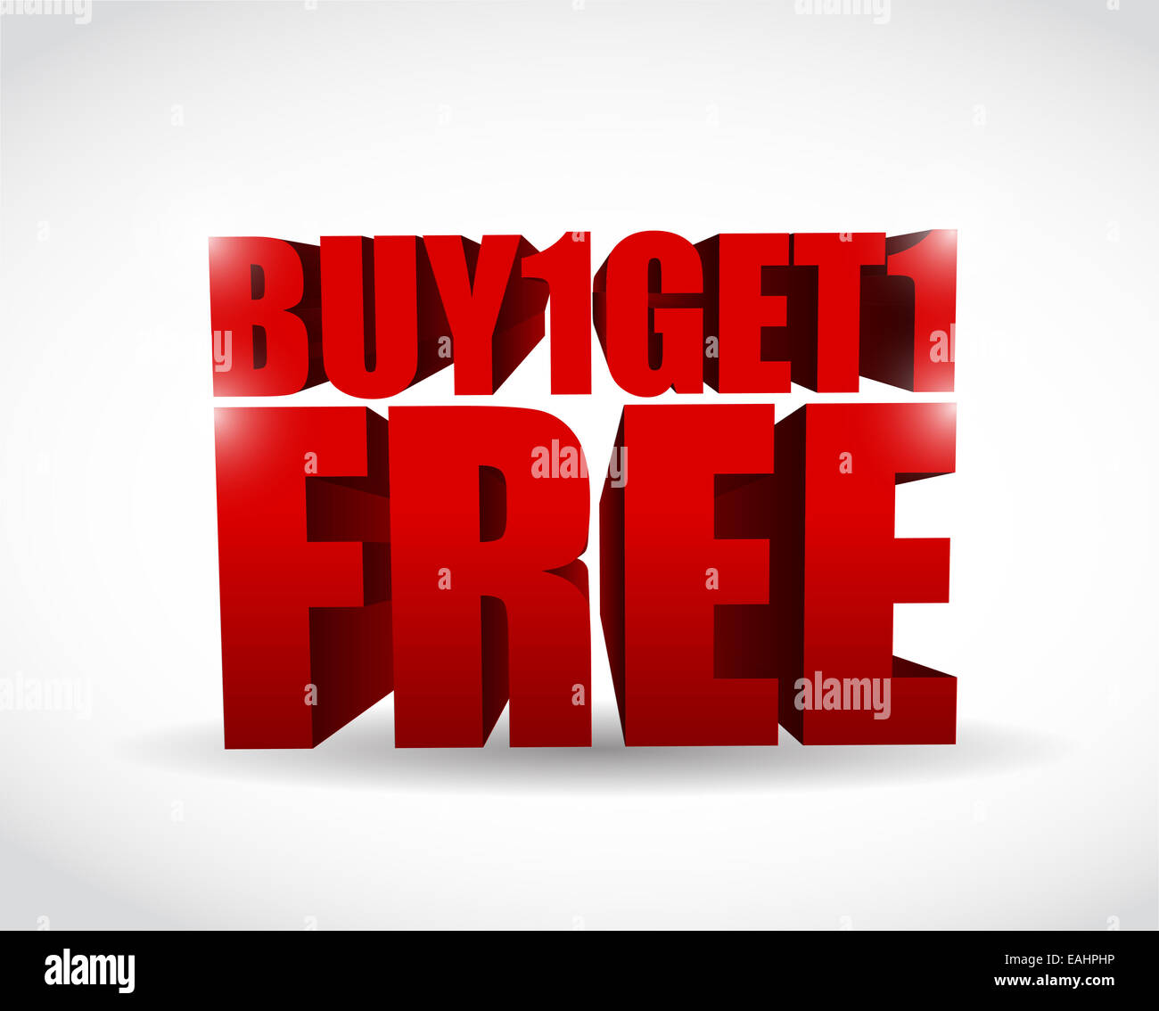 Buy one and get one free 3d text illustration Stock Photo - Alamy