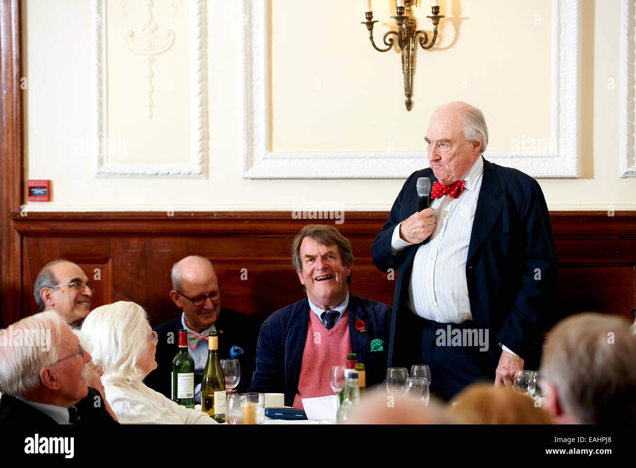 Henry Blofeld at the Oldie Literary Lunch 11-11-14 Stock Photo - Alamy