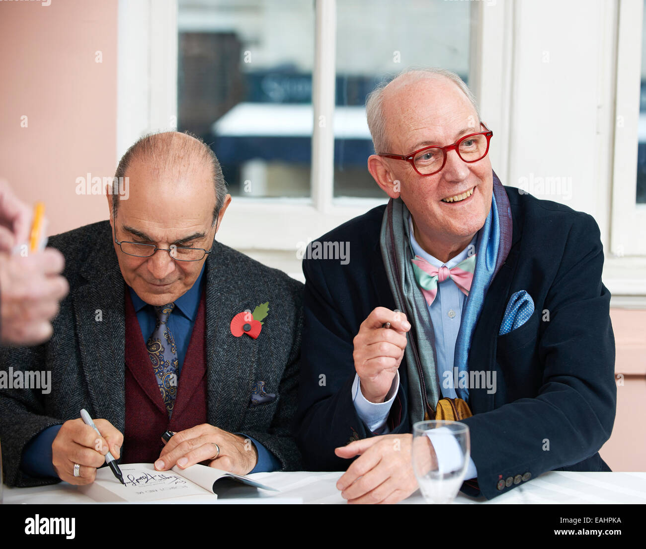 David Suchet & Geoffrey Wansell at the Oldie Literary Lunch 11-11-14 ...
