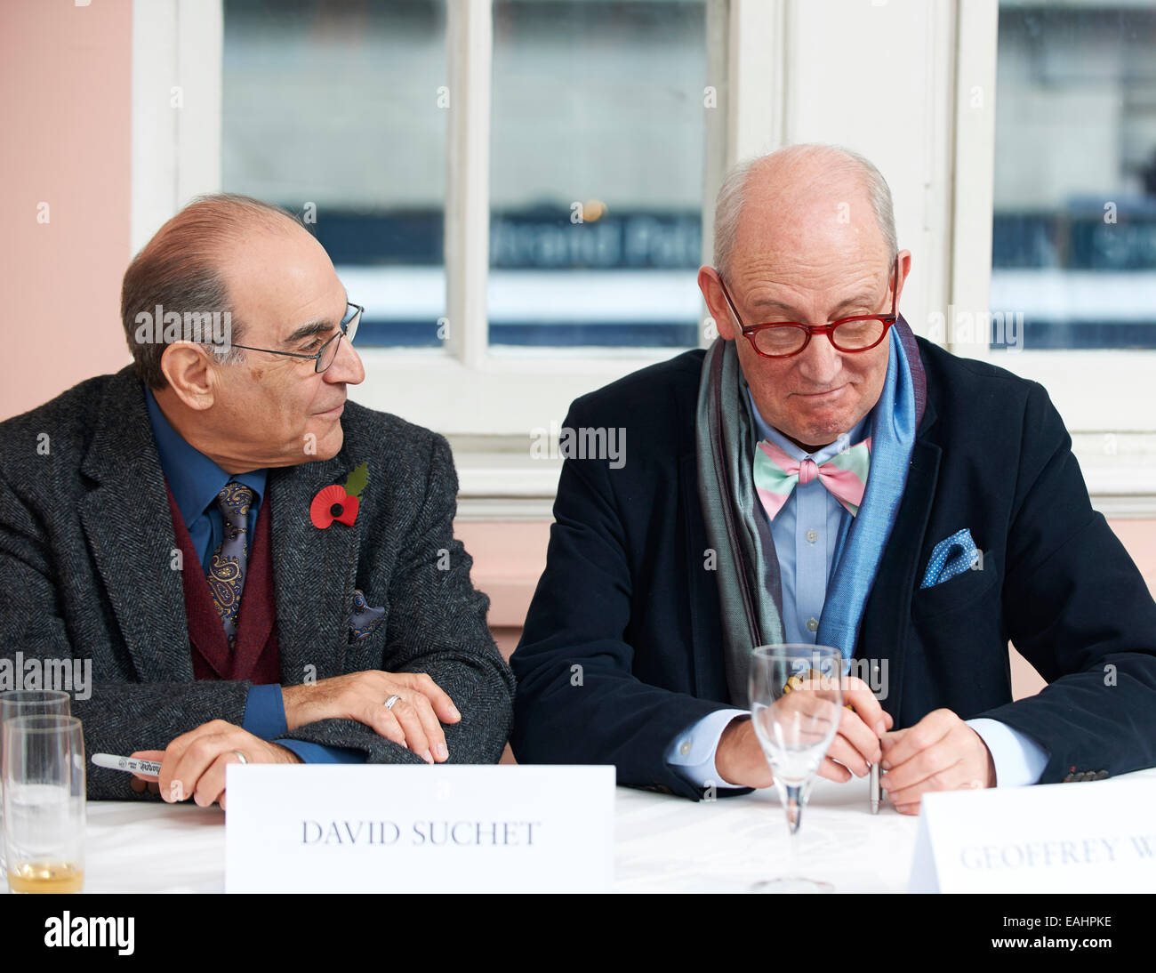 David Suchet & Geoffrey Wansell at the Oldie Literary Lunch 11-11-14 ...