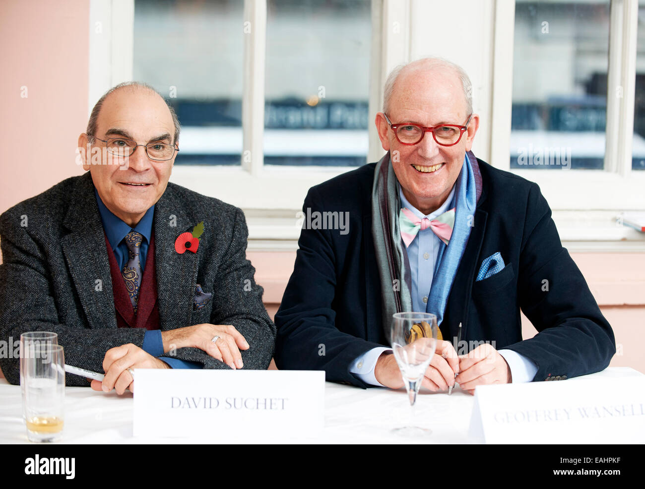 David Suchet & Geoffrey Wansell at the Oldie Literary Lunch 11-11-14 ...