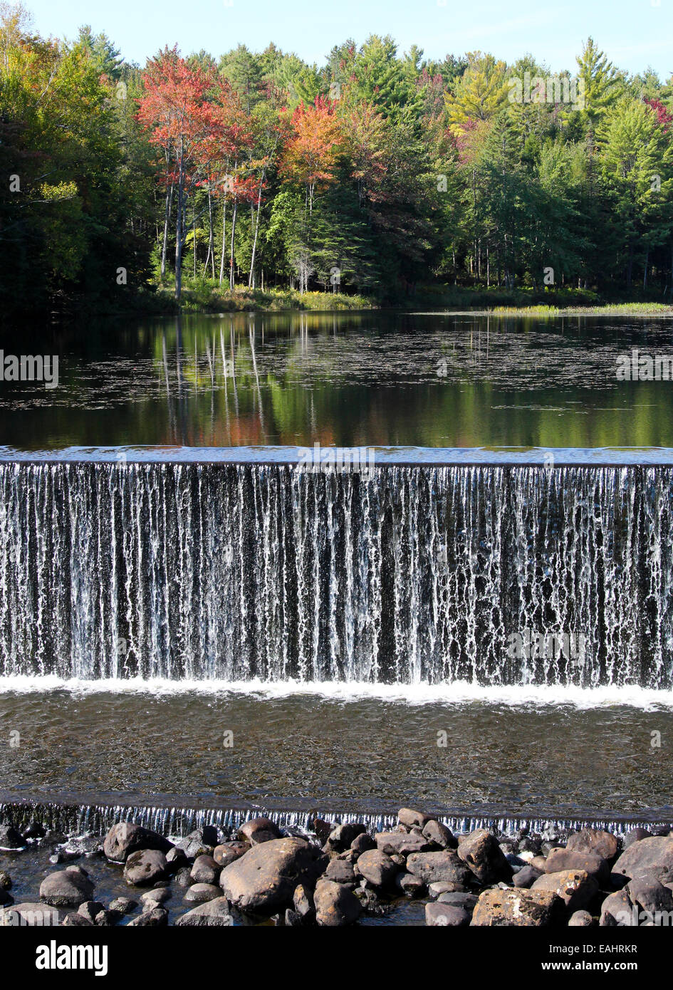 Man made waterfall Adirondack State Park Adirondacks New York USA US ...