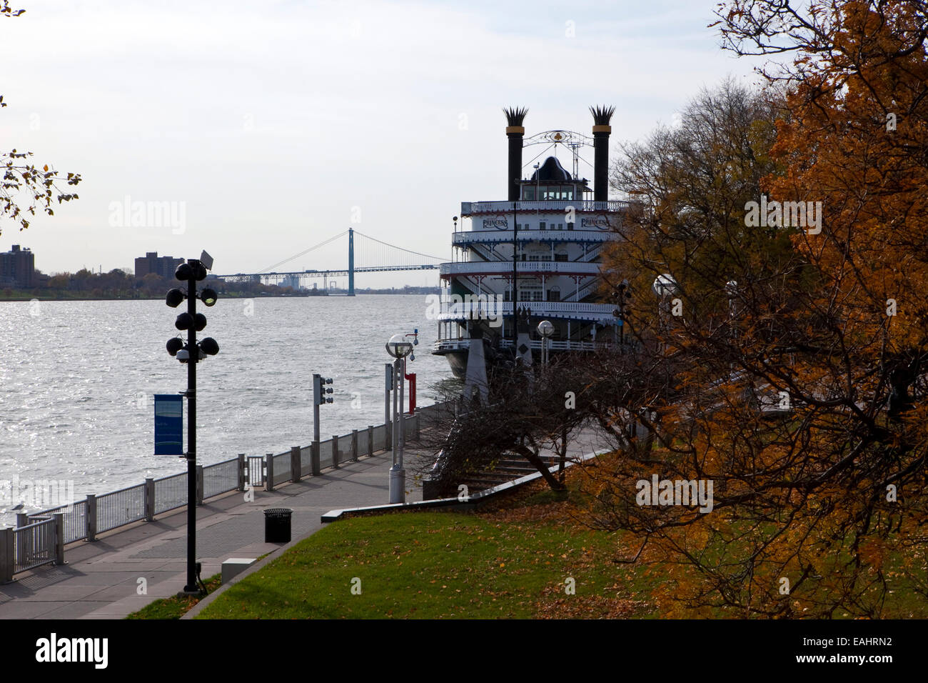 A view of the Detroit Princess Riverboat in downtown Detroit Stock ...