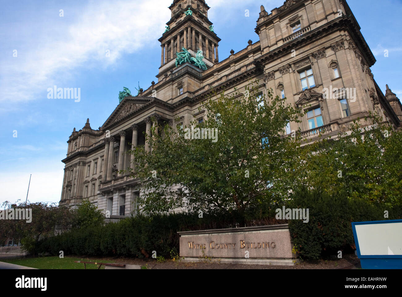 A view of the Wayne County Building in downtown Detroit Stock Photo - Alamy