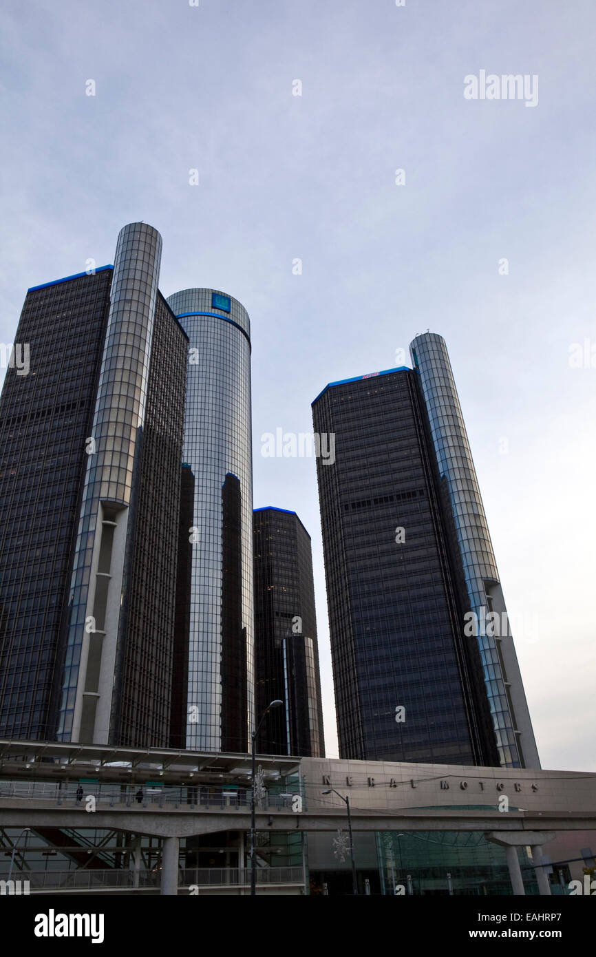 A view of the General Motors headquarters in downtown Detroit Stock ...