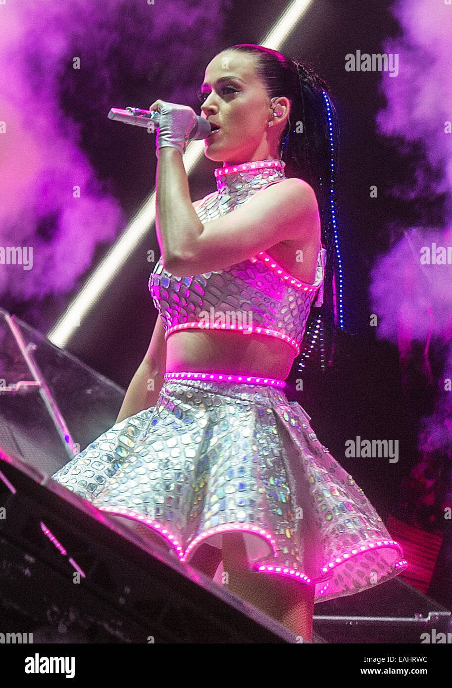 Katy Perry performing live on stage on her 'Prismatic World Tour' at ...