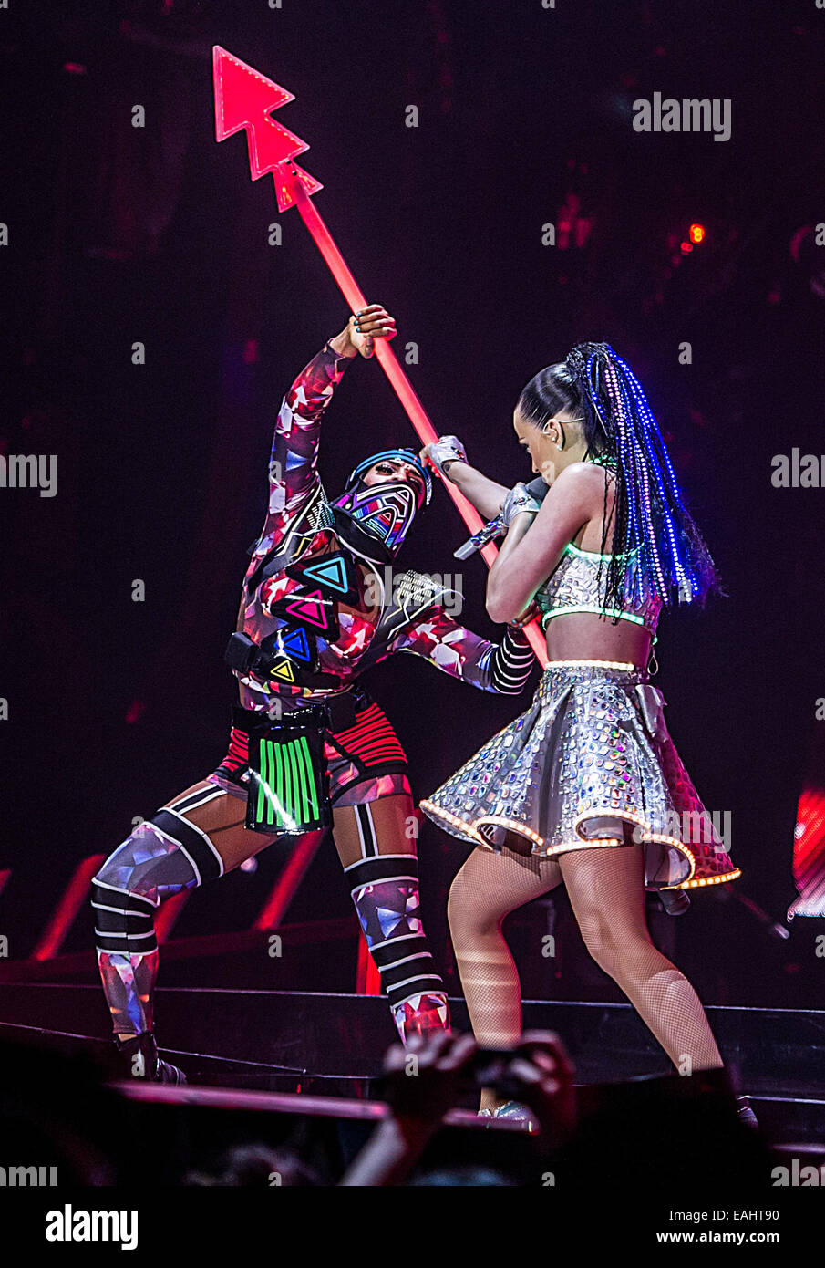 Katy Perry performing live on stage on her 'Prismatic World Tour' at ...