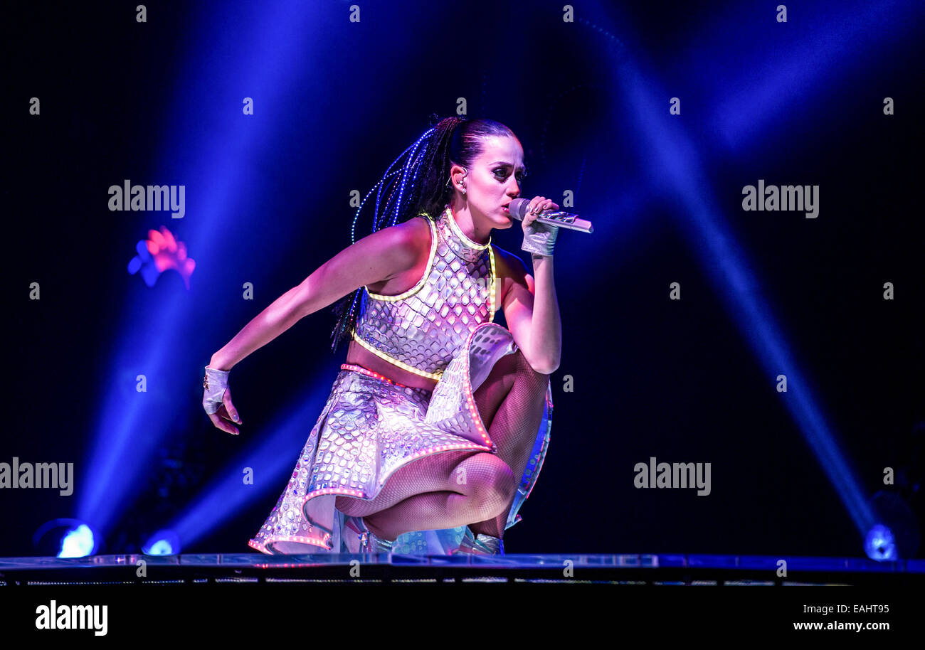 Katy Perry performing live on stage on her 'Prismatic World Tour' at ...