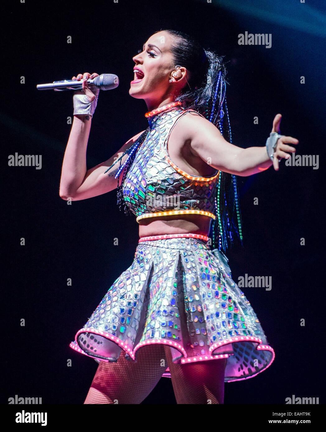 Katy Perry performing live on stage on her 'Prismatic World Tour' at ...