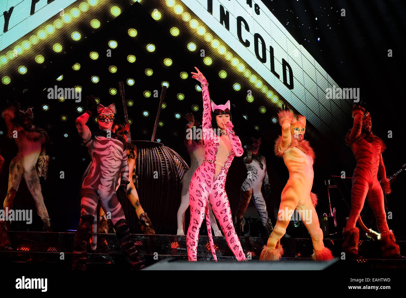 Katy Perry performing live on stage on her 'Prismatic World Tour' at ...