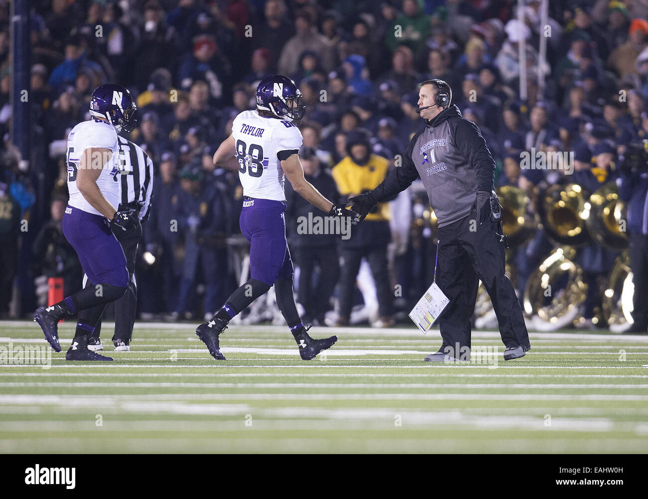 Overtime. 15th Nov, 2014. Northwestern head coach Pat Fitzgerald ...