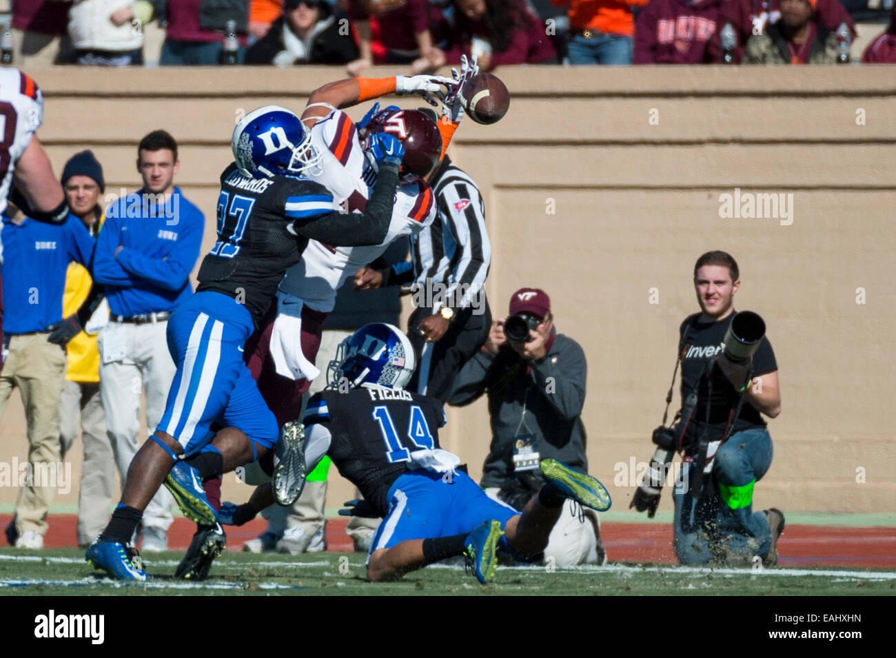 Durham, North Carolina, USA. 15th Nov, 2014. Pass broken up by Duke S ...