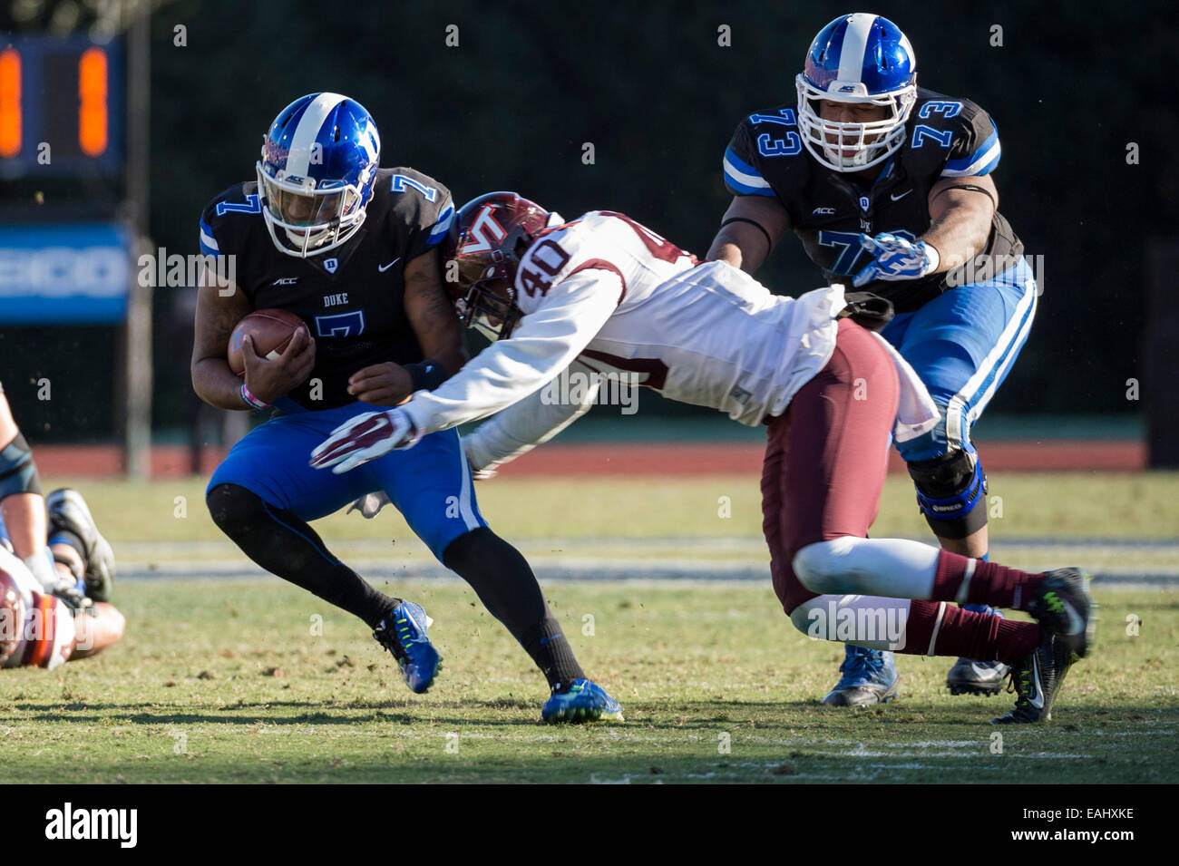 Durham, North Carolina, USA. 15th Nov, 2014. Duke QB Anthony Boone (7 ...