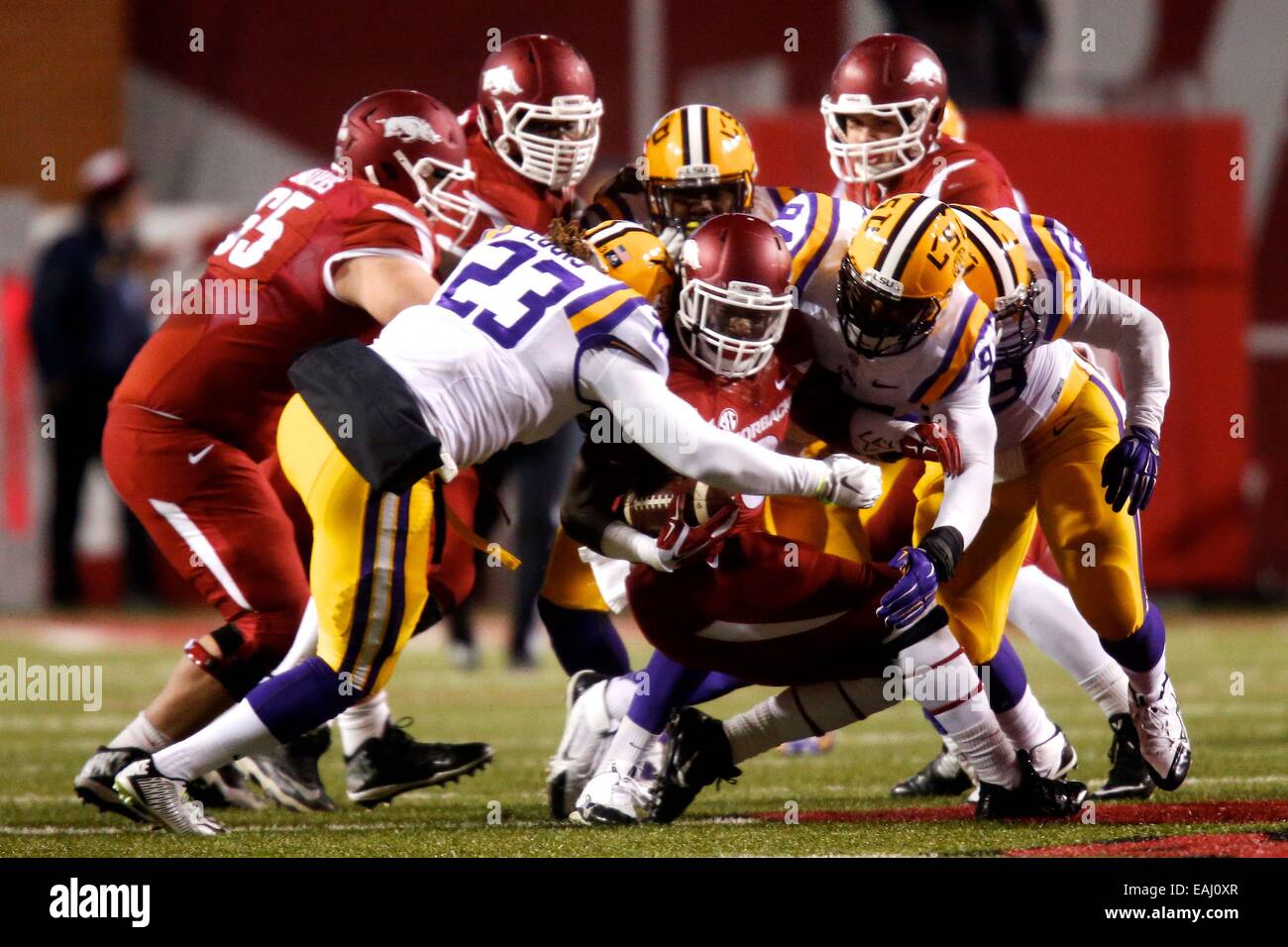 Fayetteville, Arkansas, USA. 15th Nov, 2014. Razorback running back ...