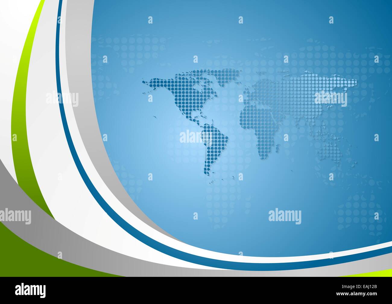 Bright wavy background with world map. Vector background Stock Photo ...