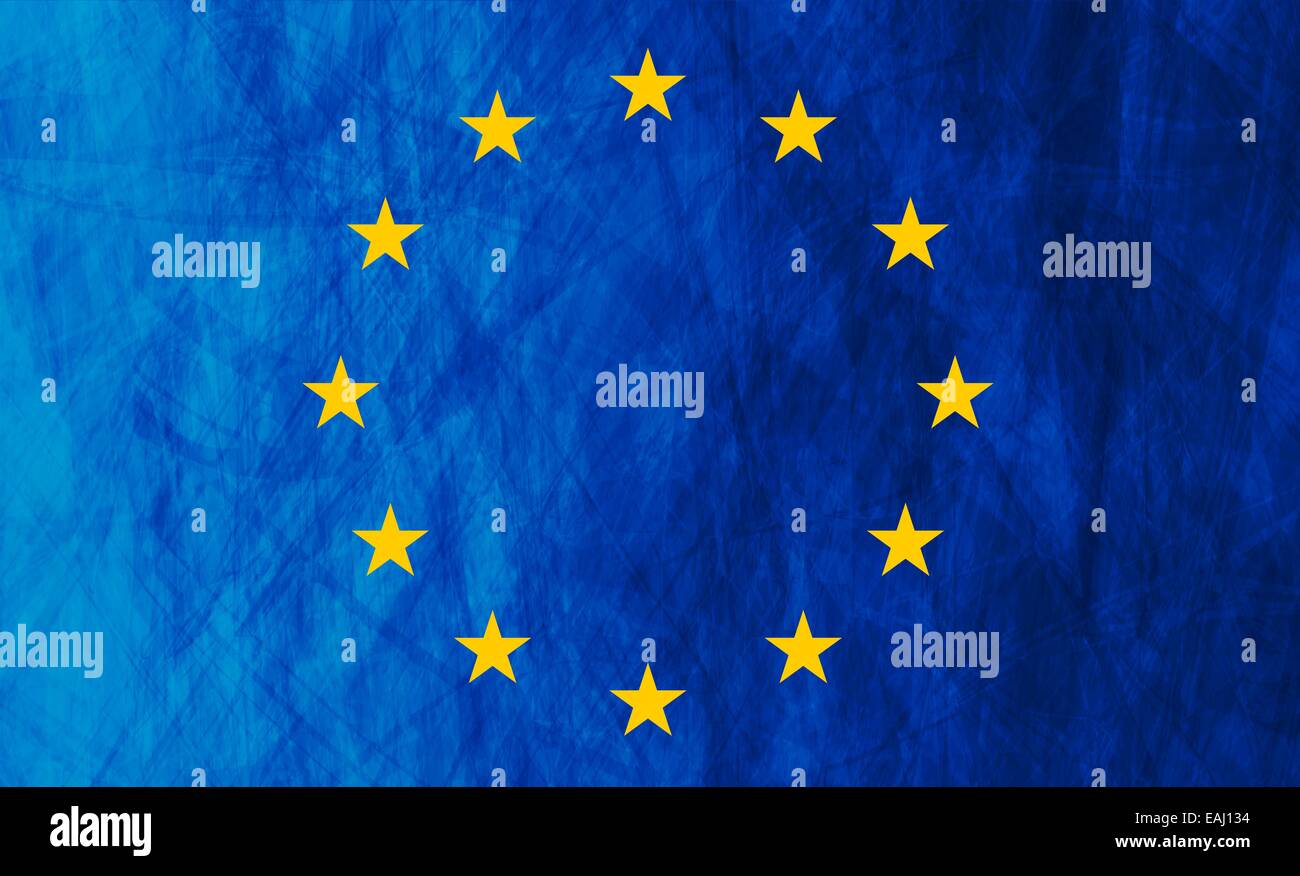 Grunge illustration of European union flag. Vector background Stock ...