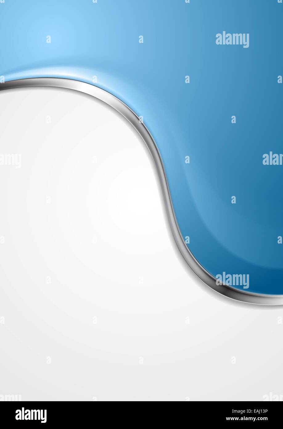 Blue abstract background with metal wave. Vector design Stock Photo - Alamy