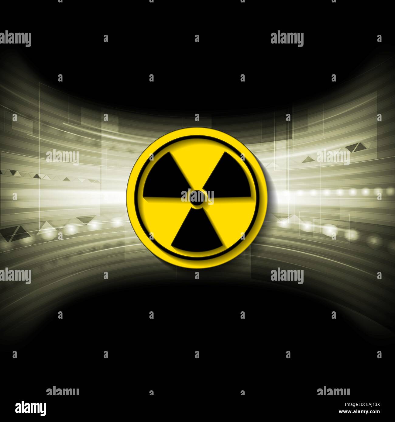 Tech background with radioactive symbol. Vector illustration Stock ...