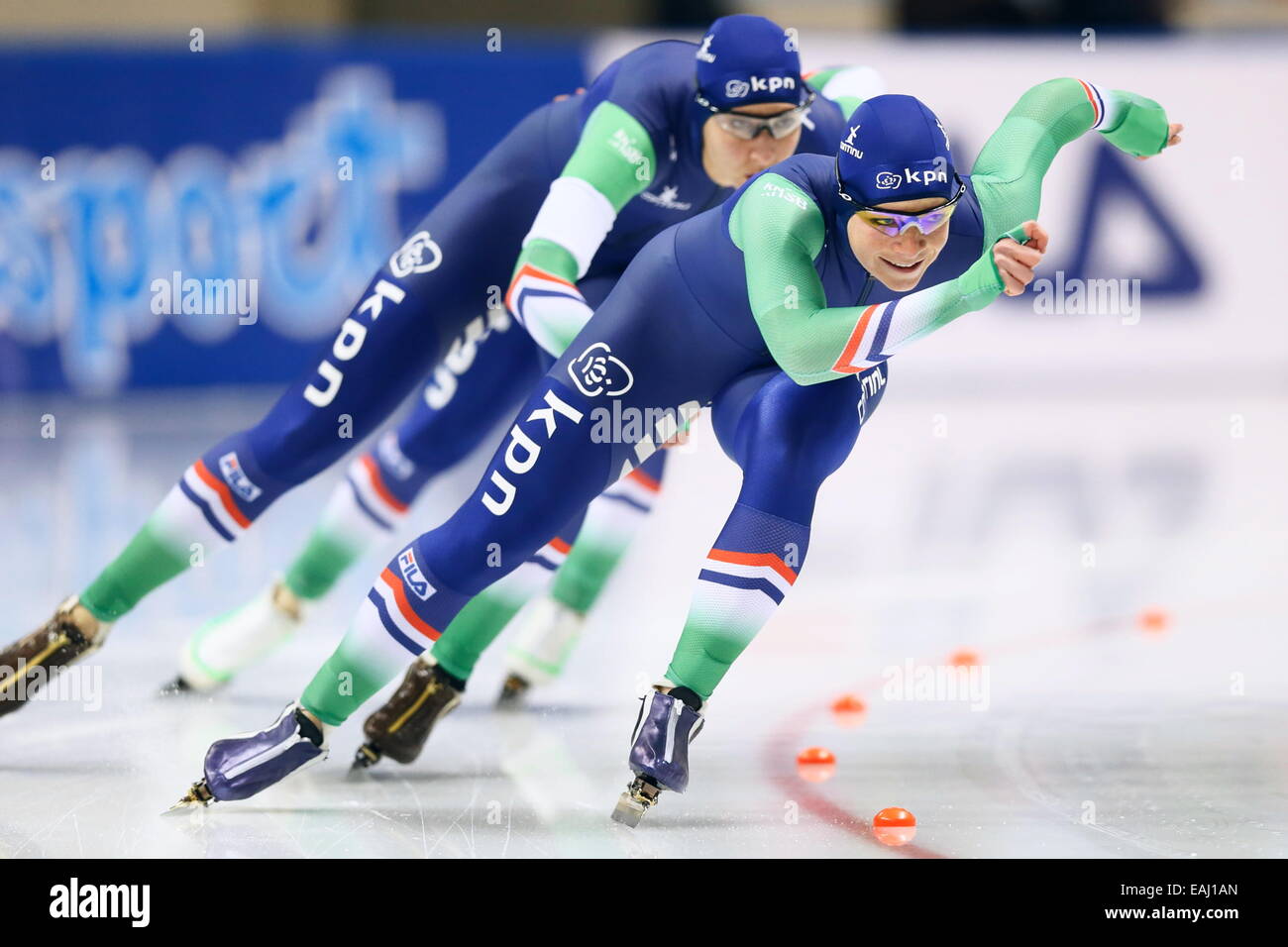 Obihiro, Japan. 15th Nov, 2014. Thijsje Oenema, Margot Boer (NED) Speed ...